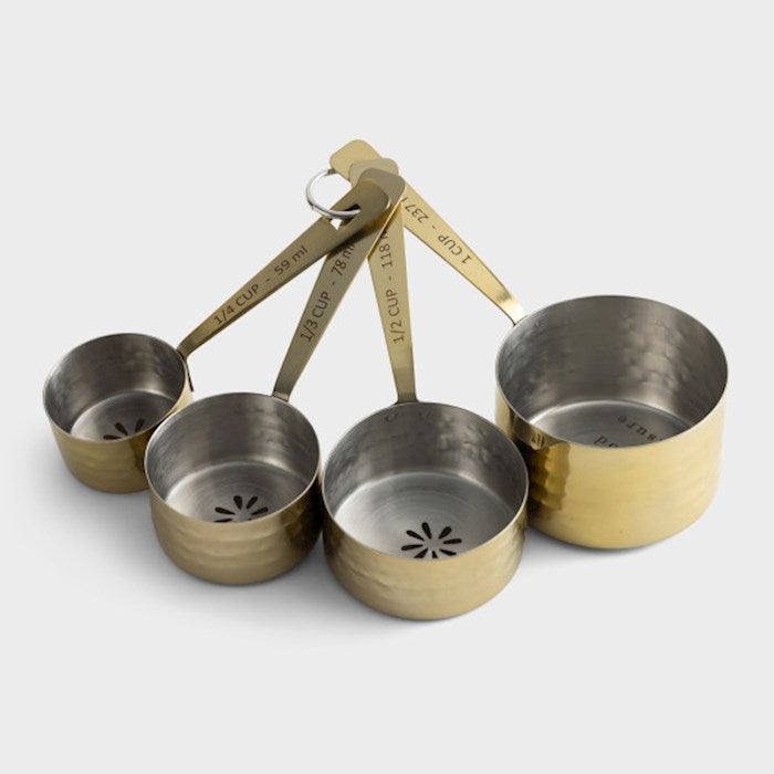 Measuring Cups (Set of 4) Hammered Metal | The Lighthouse Bookstore